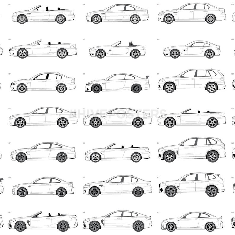 BMW M Poster Production History Timeline Generations | Etsy