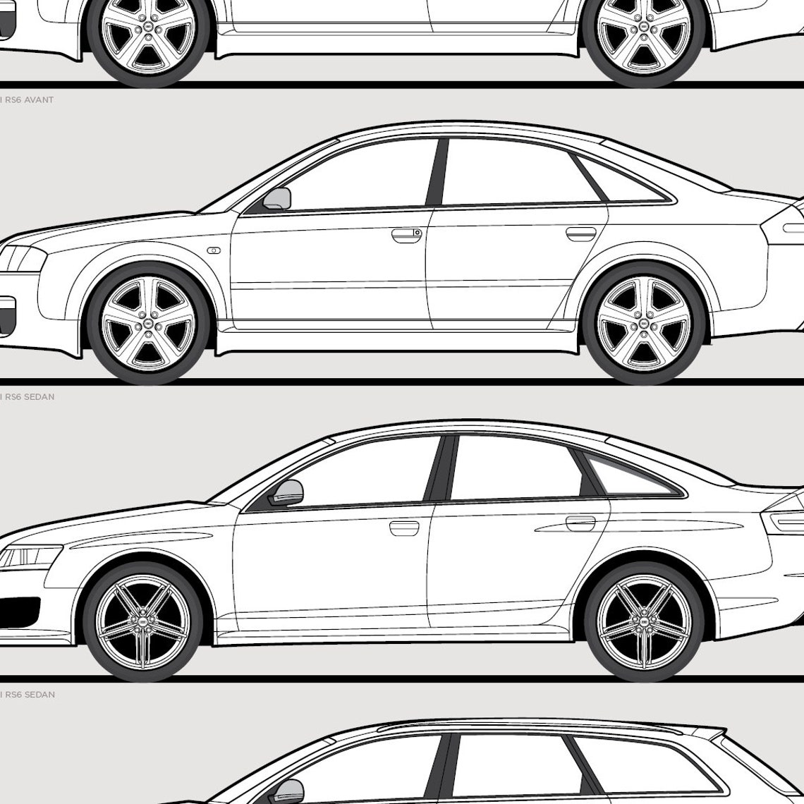 Audi RS6 Poster Evolution Generations - Etsy