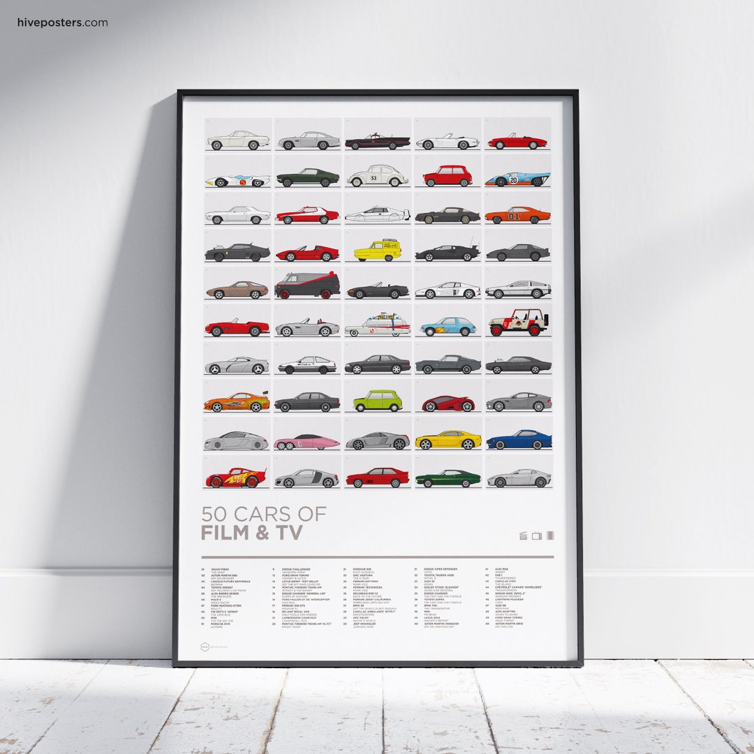 Movie Cars Poster, Iconic Cars From Films and TV. the Excellent Home ...