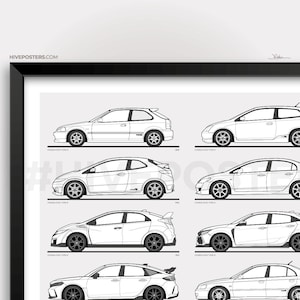 Honda Type R History Poster - Etsy