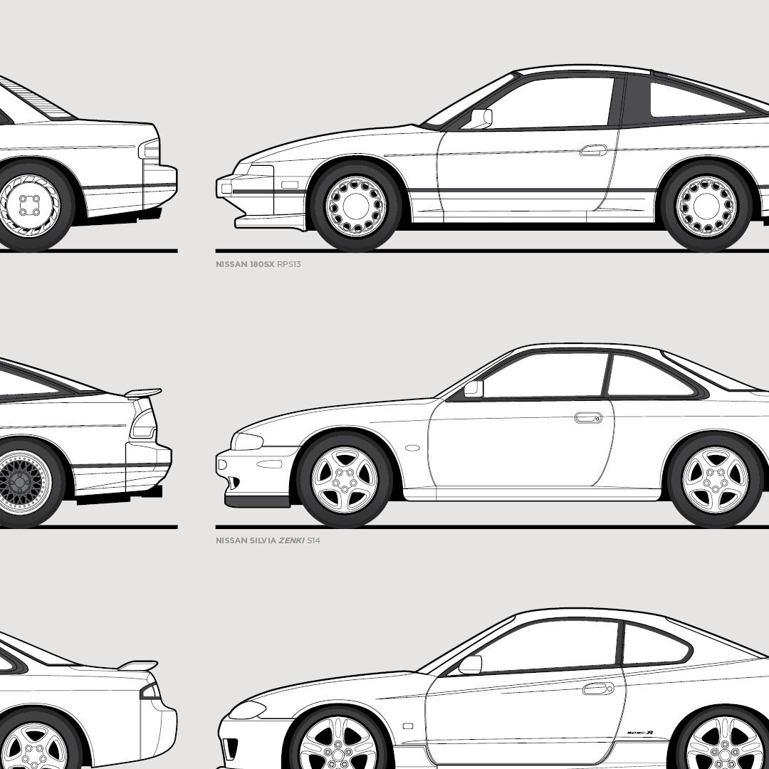 Nissan Silvia Poster Generations Evolution | Etsy