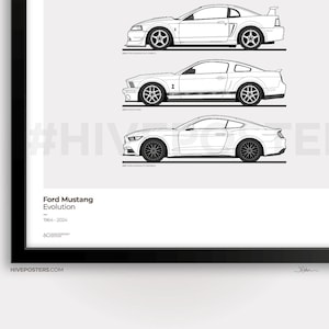 Ford Mustang Evolution Poster - Etsy