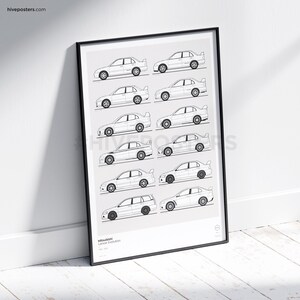 Mitsubishi Evo Generations Poster - Etsy