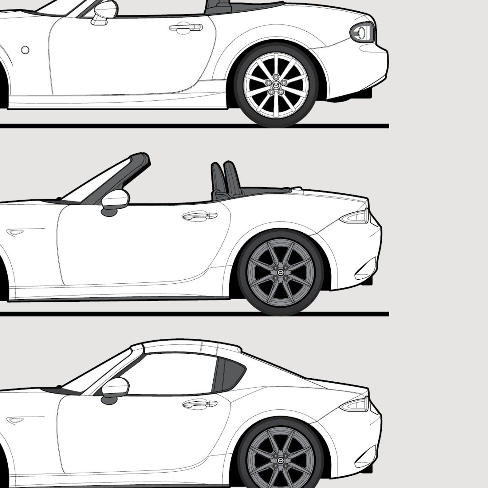 Mazda MX5 Miata Poster Generations Evolution | Etsy