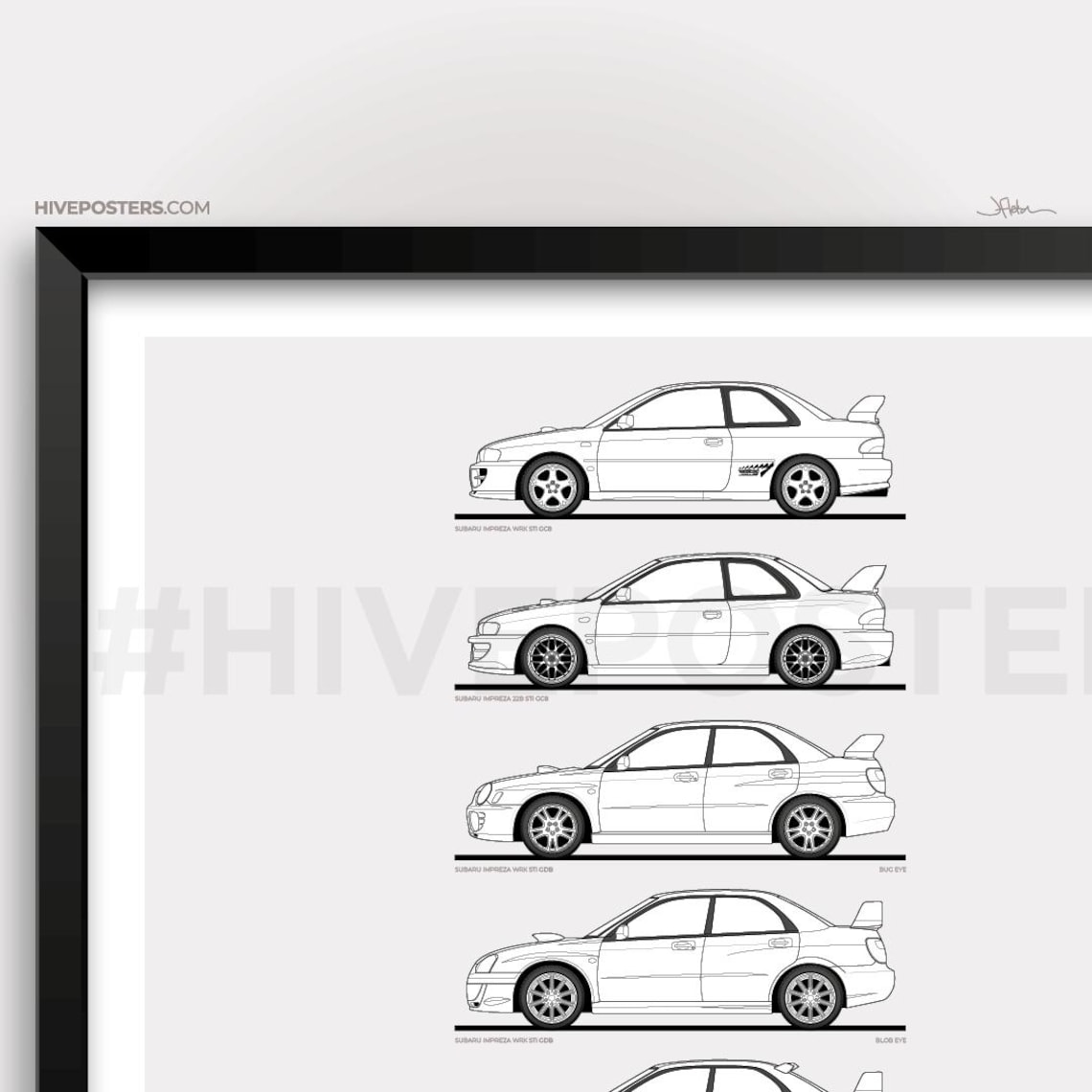 Subaru WRX Poster Generations Evolution - Etsy