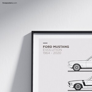 Ford Mustang Evolution Poster - Etsy
