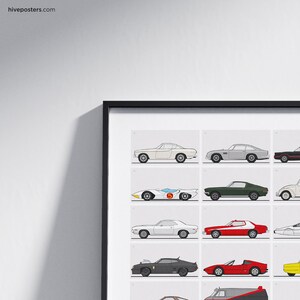 Movie Cars Poster, Iconic Cars From Films and TV. the Excellent Home ...