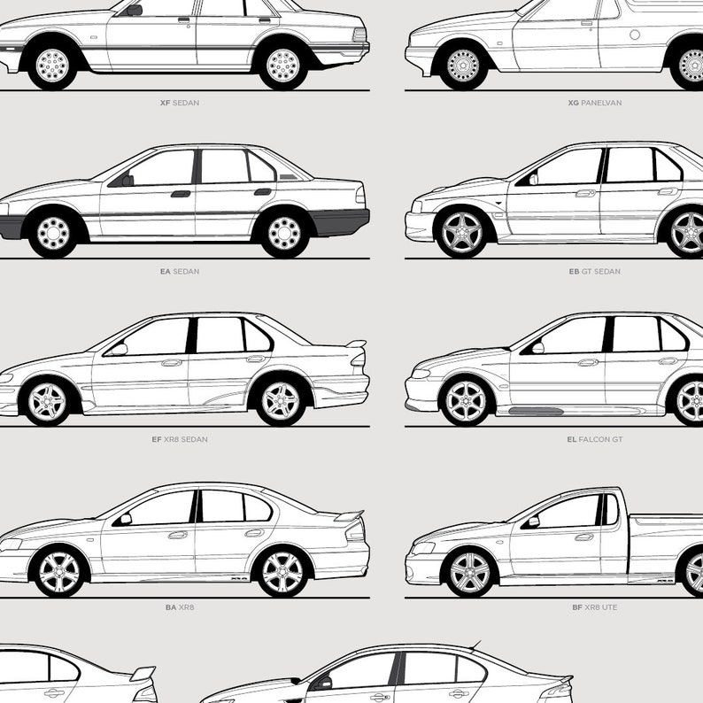 Ford Falcon Evolution Poster | Etsy