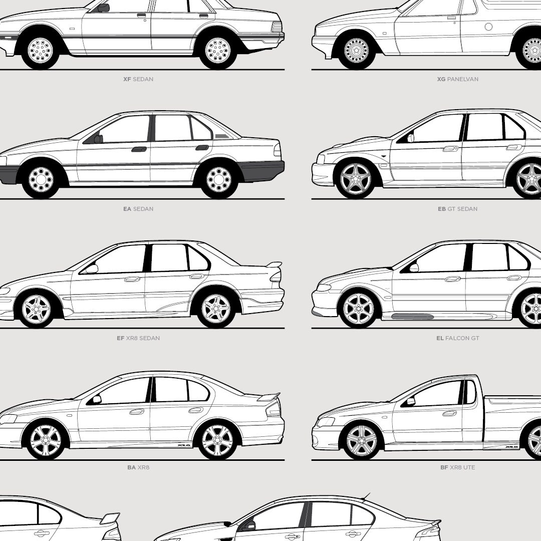 Ford Falcon Evolution Poster | Etsy