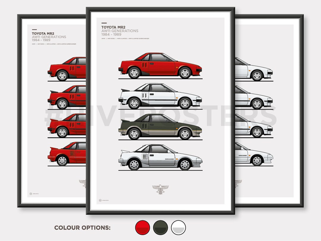 Toyota MR2 AW11 Evolution Poster 3 COLOUR OPTIONS - Etsy