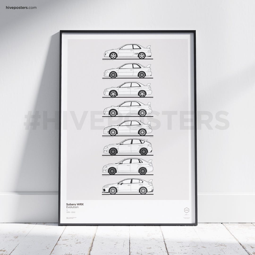Subaru WRX Poster Generations Evolution - Etsy