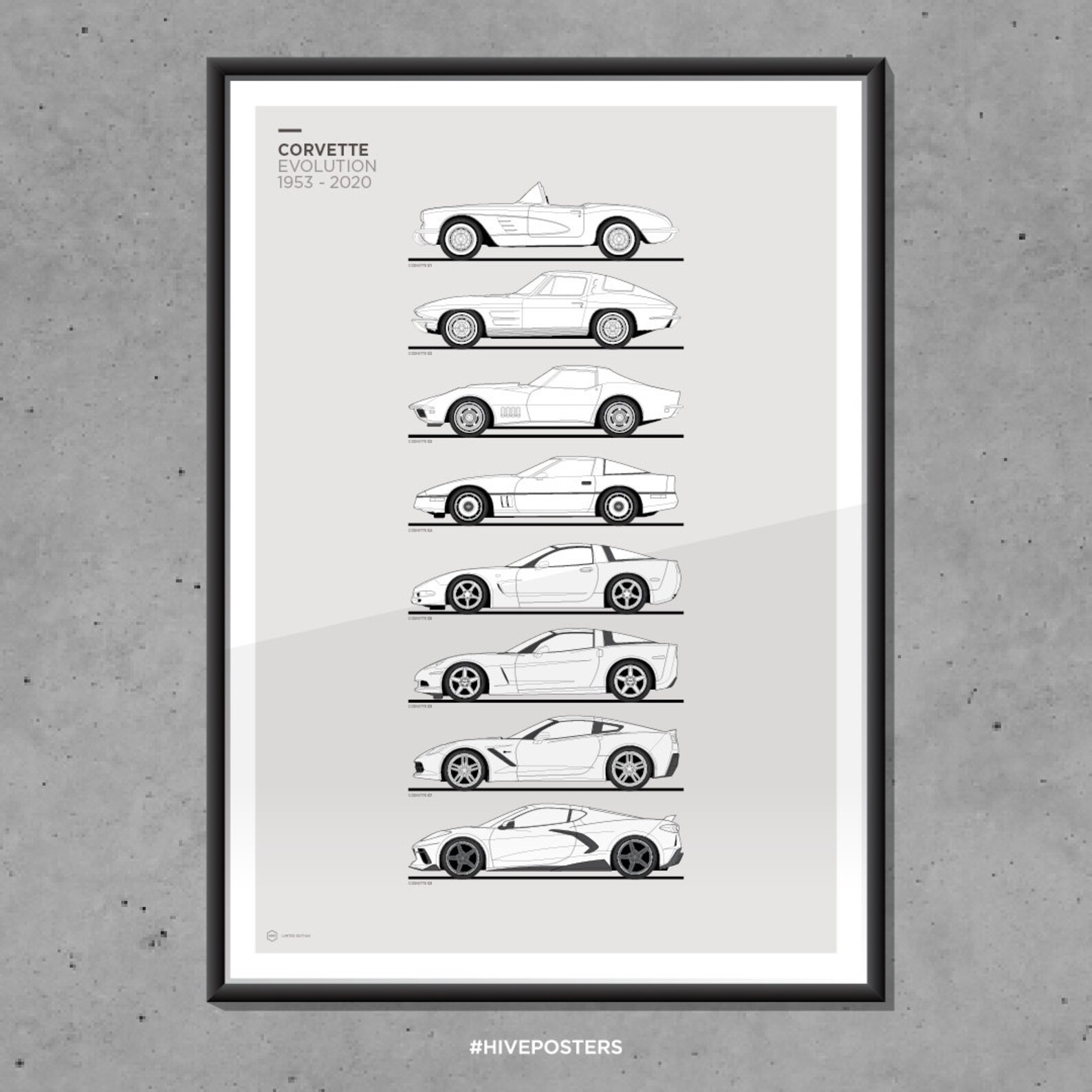 Chevrolet Corvette Evolution Poster | Etsy