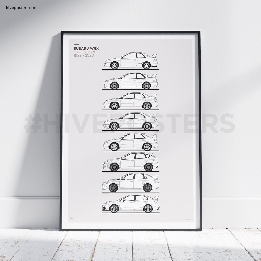 Subaru WRX Poster Generations Evolution - Etsy