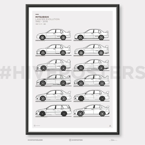 Car Automobile Art Mitsubishi Evo Lancer Evolution Poster and - Etsy