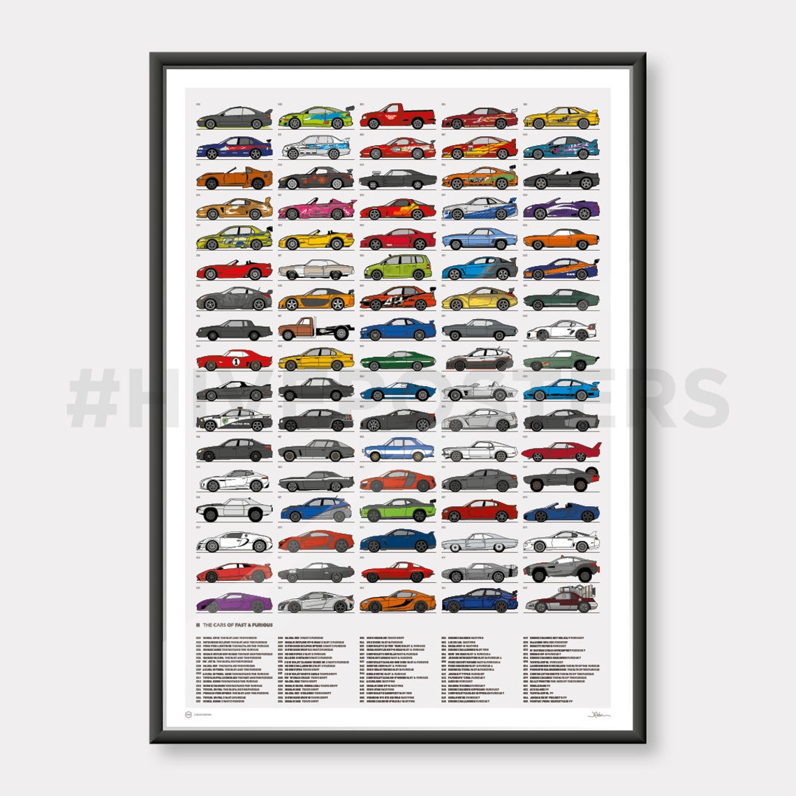 Fast and Furious Cars Poster - Etsy
