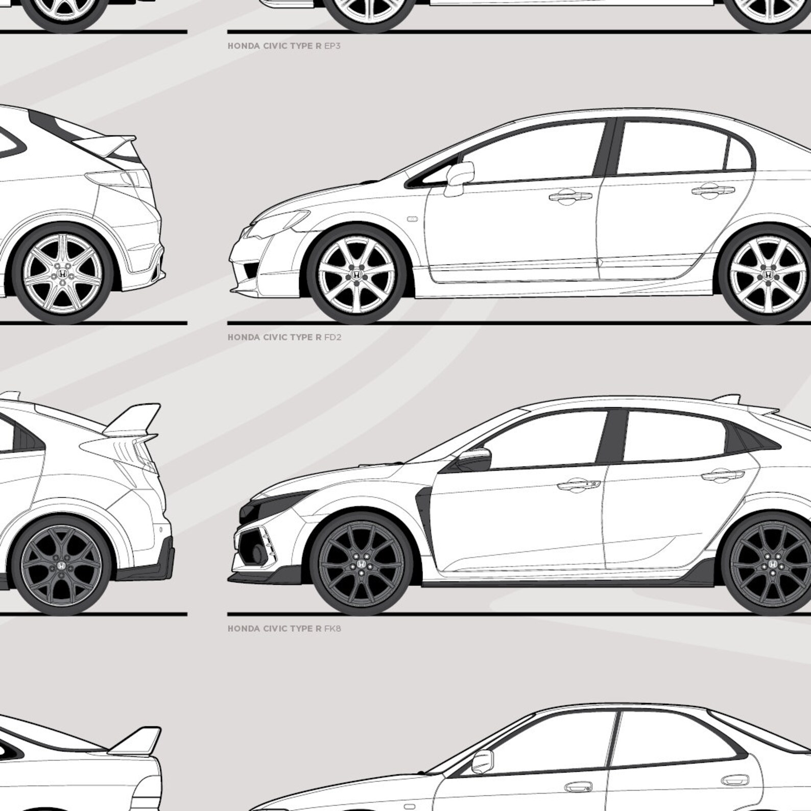 Honda Type R History Poster - Etsy