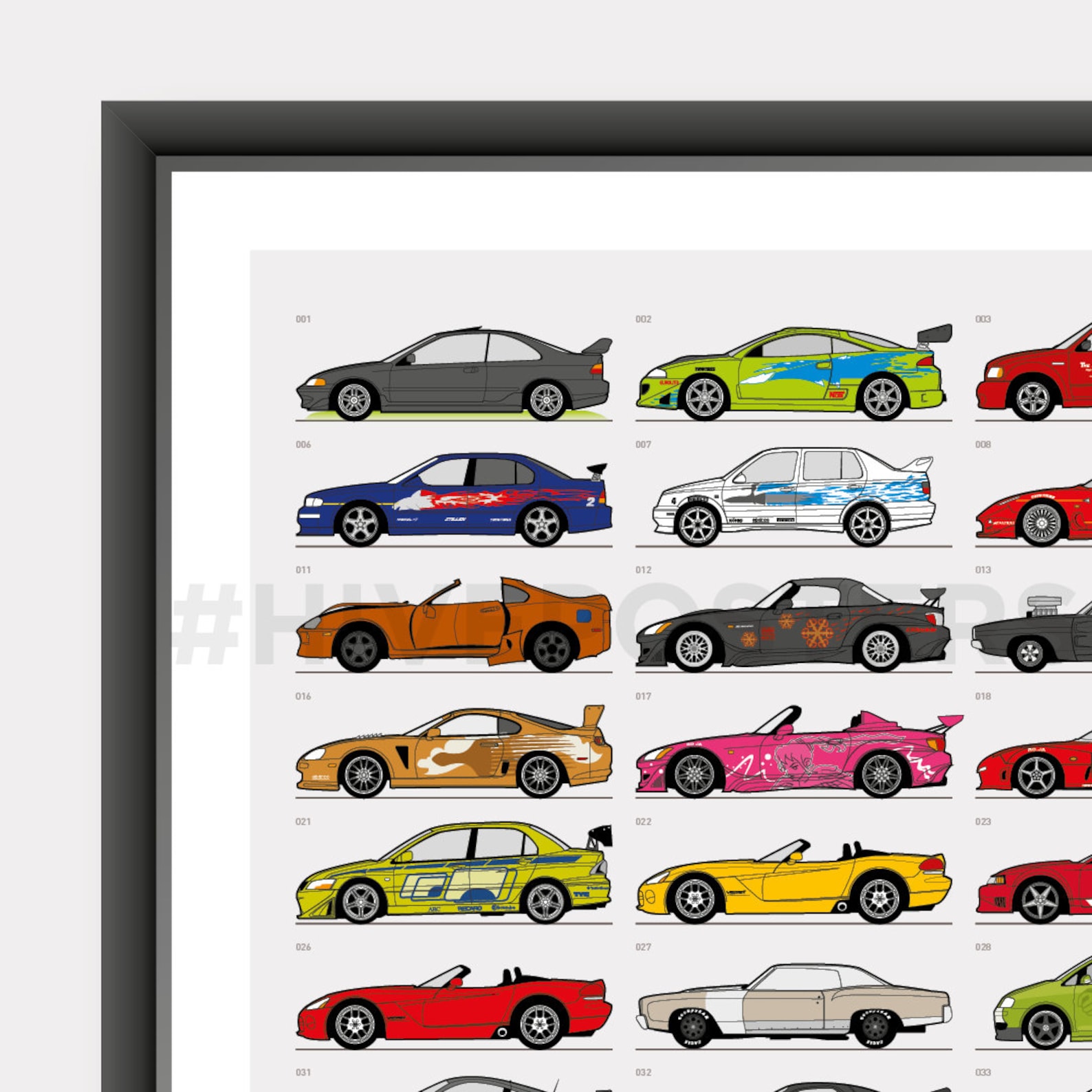 Fast and Furious Cars Poster - Etsy