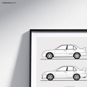 Mitsubishi Evo Generations Poster - Etsy