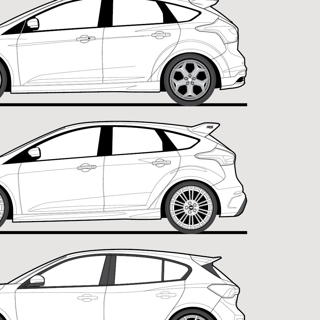 Ford Focus RS ST Evolution Poster - Etsy