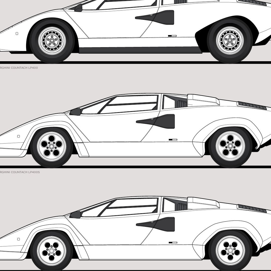 Lamborghini Countach Evolution Poster | Etsy UK