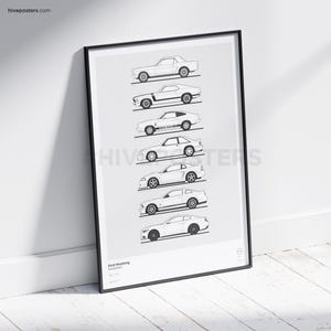 Ford Mustang Evolution Poster - Etsy