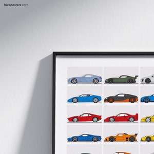Supercar Poster - 50 Greatest Supercars - Etsy