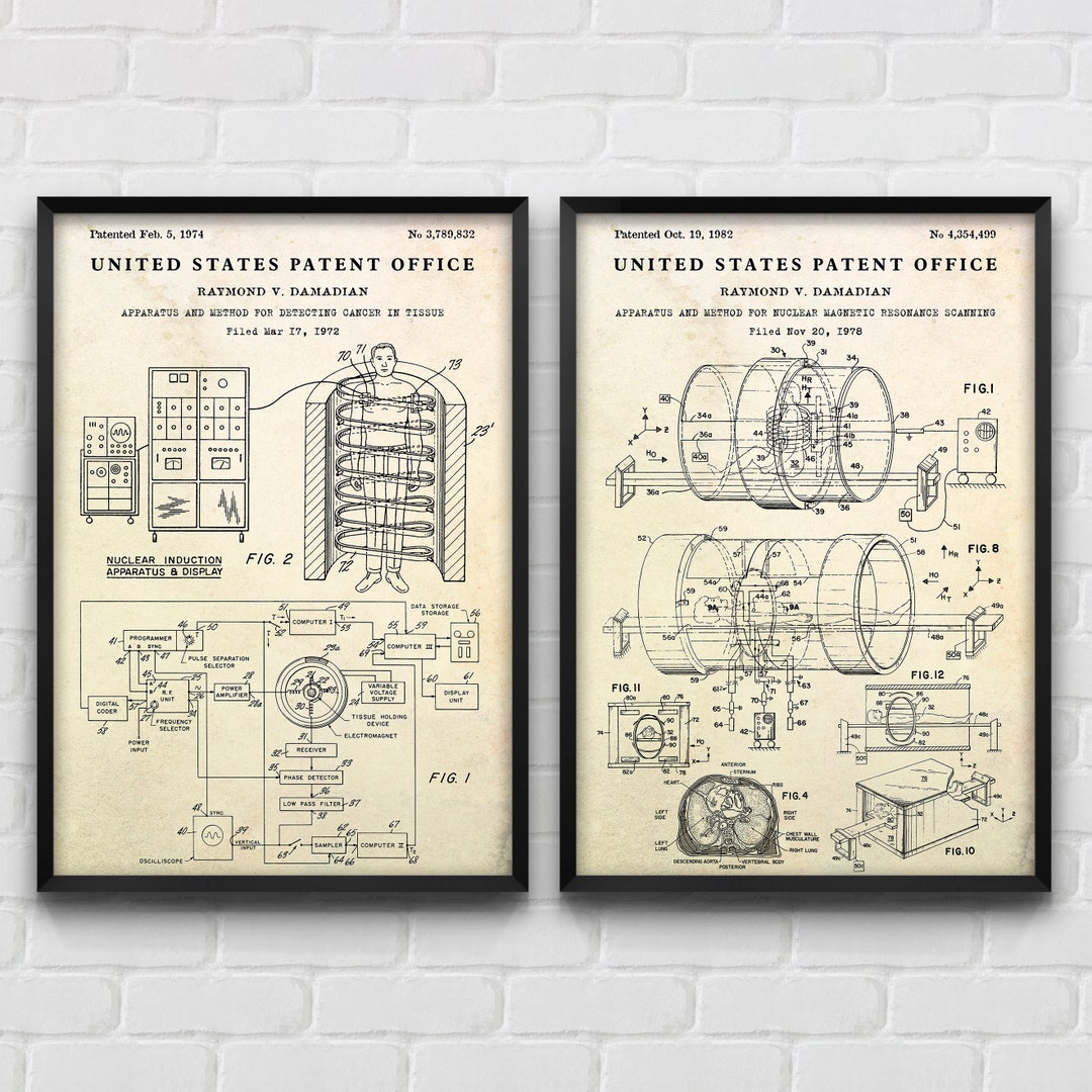 Medical Wall Art: MRI Machine Patent Posters, Radiology Inventions, X ...