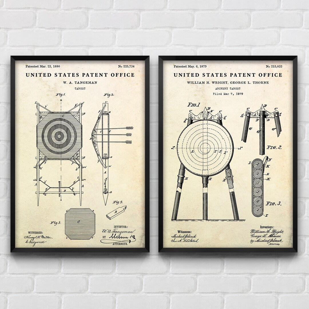 Archery Vintage Wall Art: Archery Targets and Stands Patent Posters ...