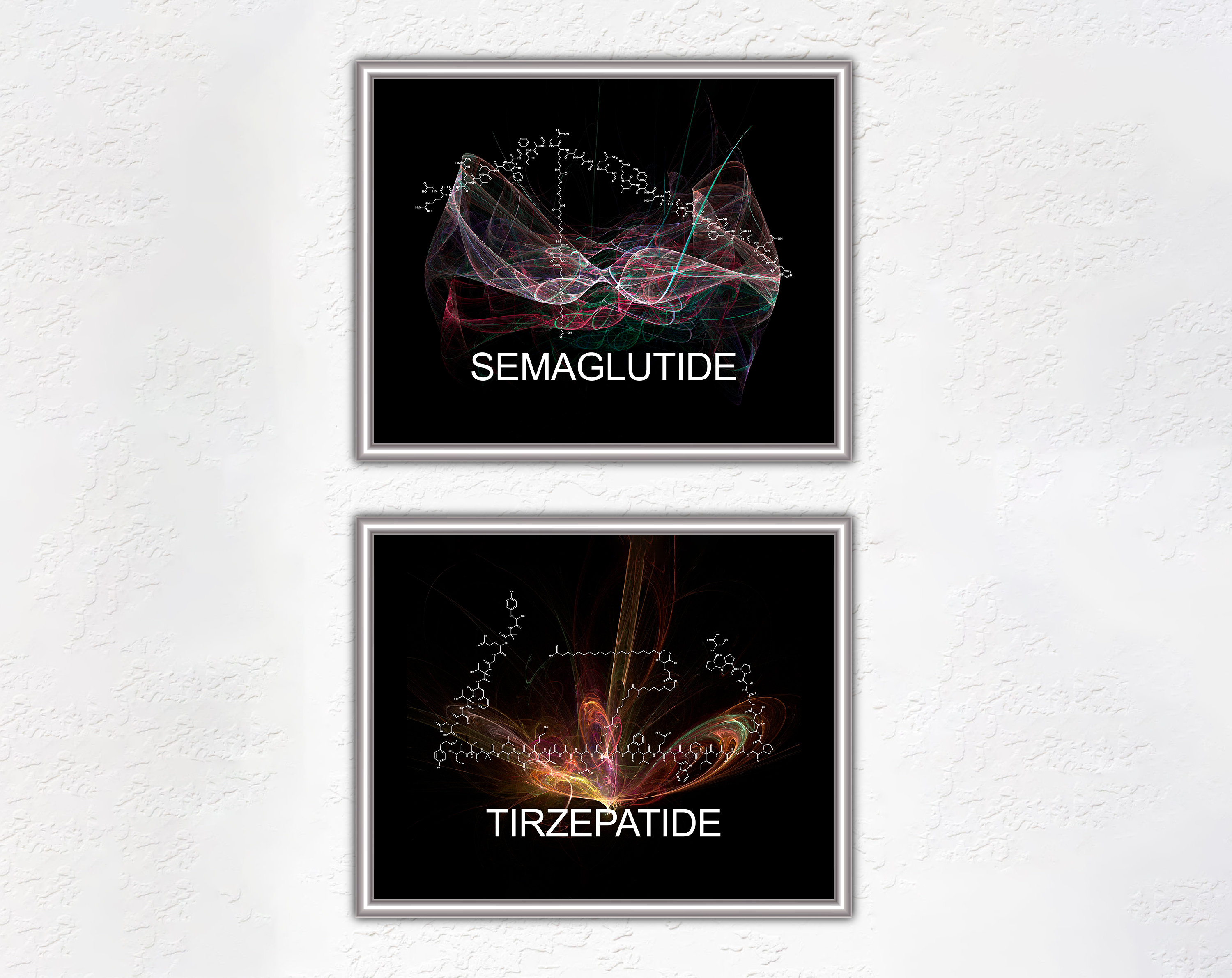 Molecule Wall Art: Semaglutide & Tirzepatide Chemical Structure Poster ...