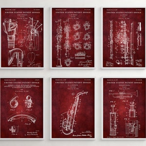 Wind Instruments Patent Wall Art, Musician Gift, Music Instrument ...