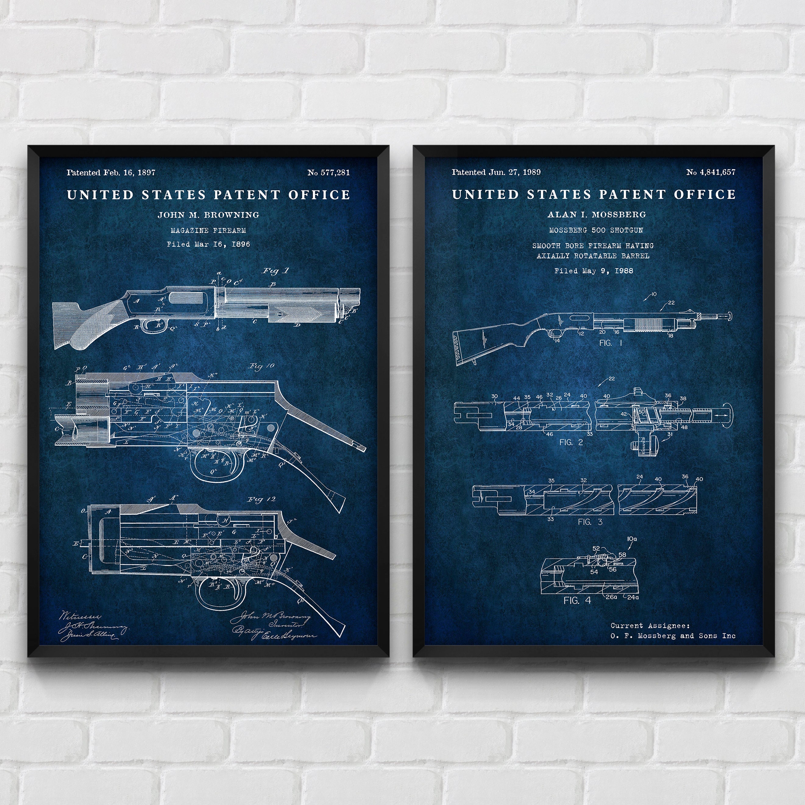 Shotgun Patent Wall Art, Firearm Inventions, Man Cave Decor, Gun ...