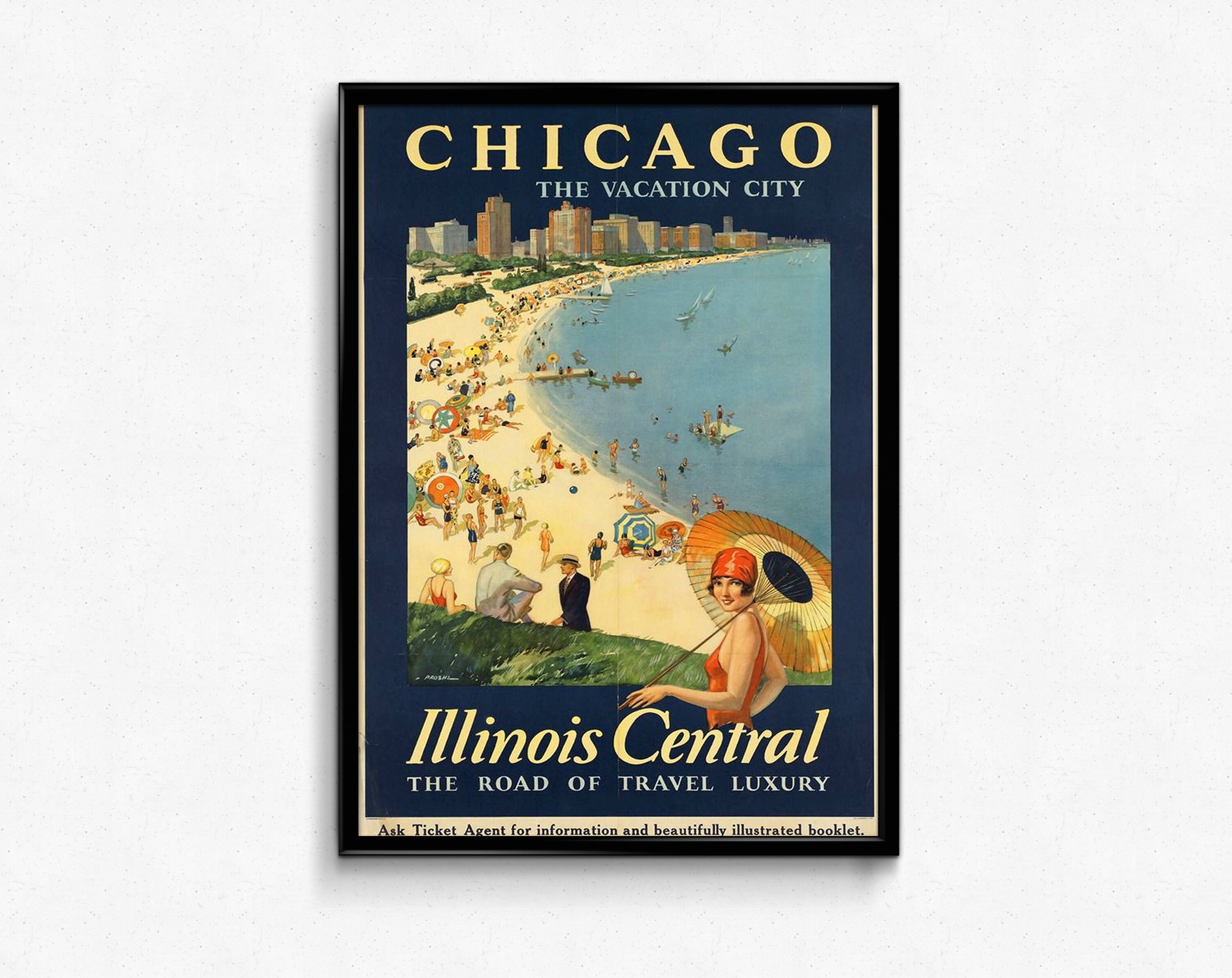 US Beach Resorts Vintage Travel Posters Coastal Wall Art - Etsy