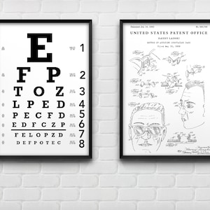 Eye Chart Poster & Optometry Patent Poster, Optician Wall Art ...