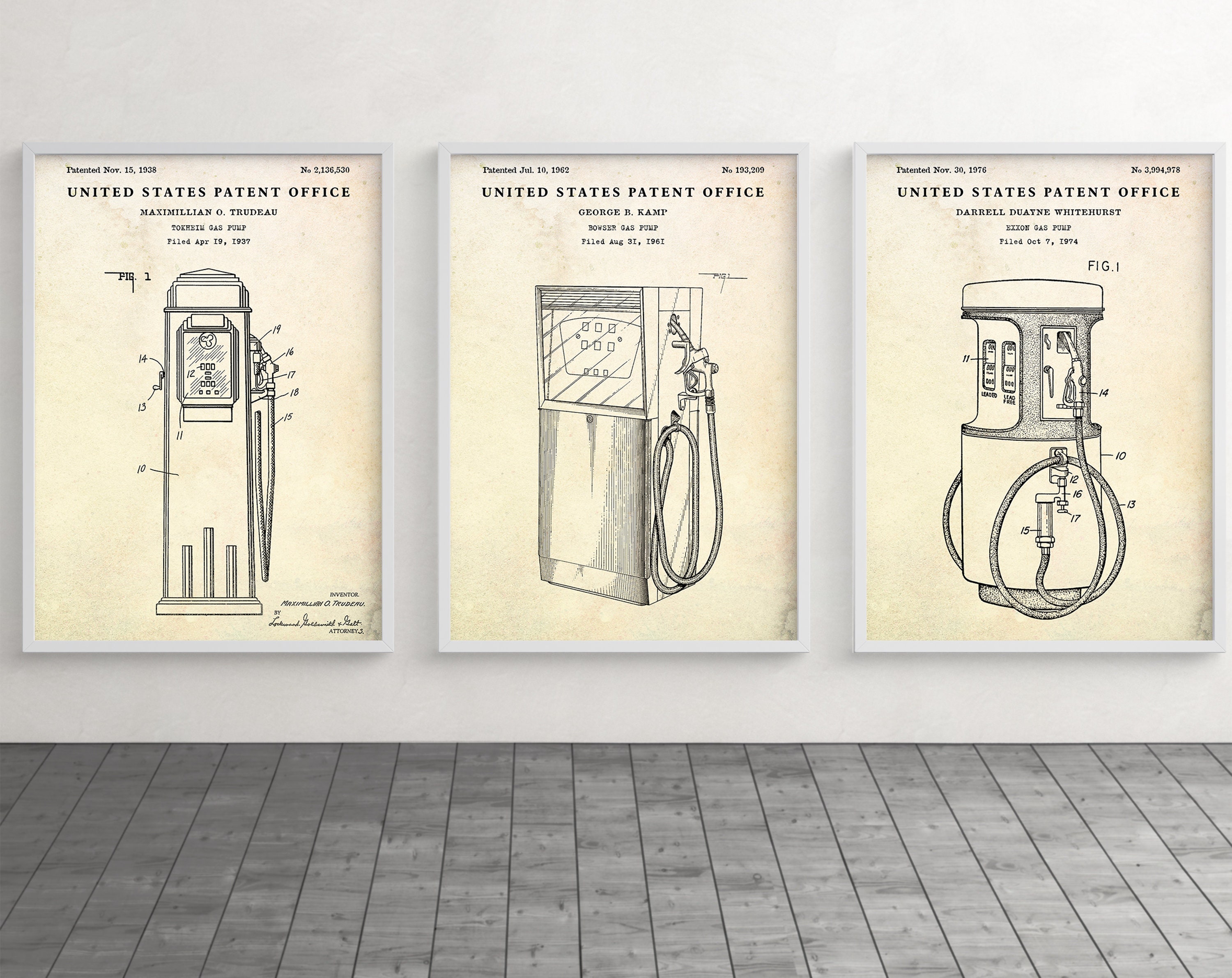 Gas Station Wall Art: Gas Pump Patent Posters, Petroleum Engineer Gift ...