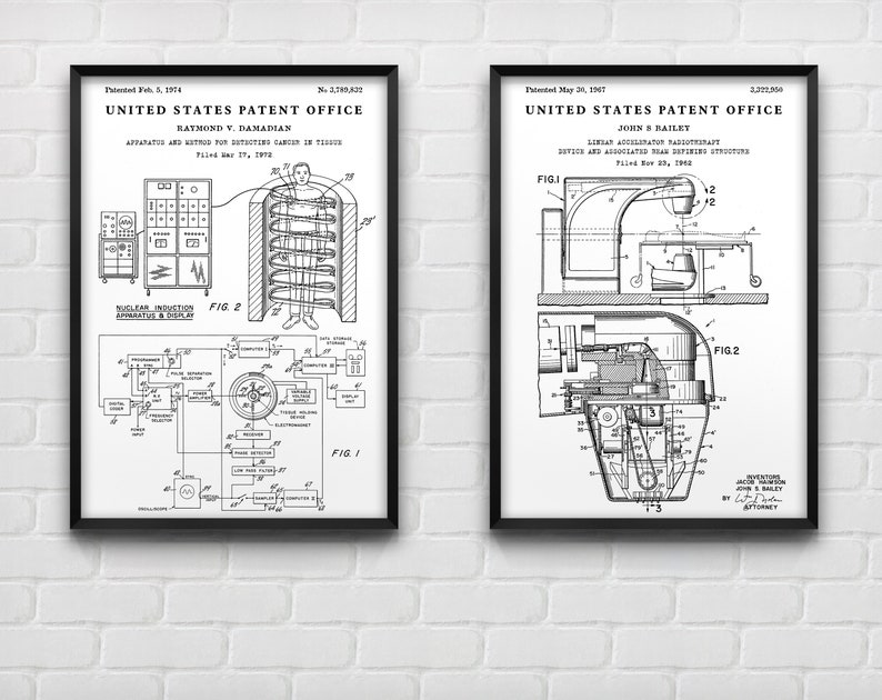 Cancer Detection & Therapy: MRI Machine, LINAC Patent Posters ...