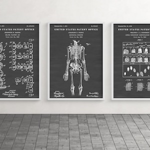 Forensic Science Decor: DNA, Skeleton & Fingerprints Patent Art ...