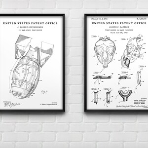 World War II Patent Wall Art: Atomic Bomb Fat Man, Gas Mask Blueprint ...