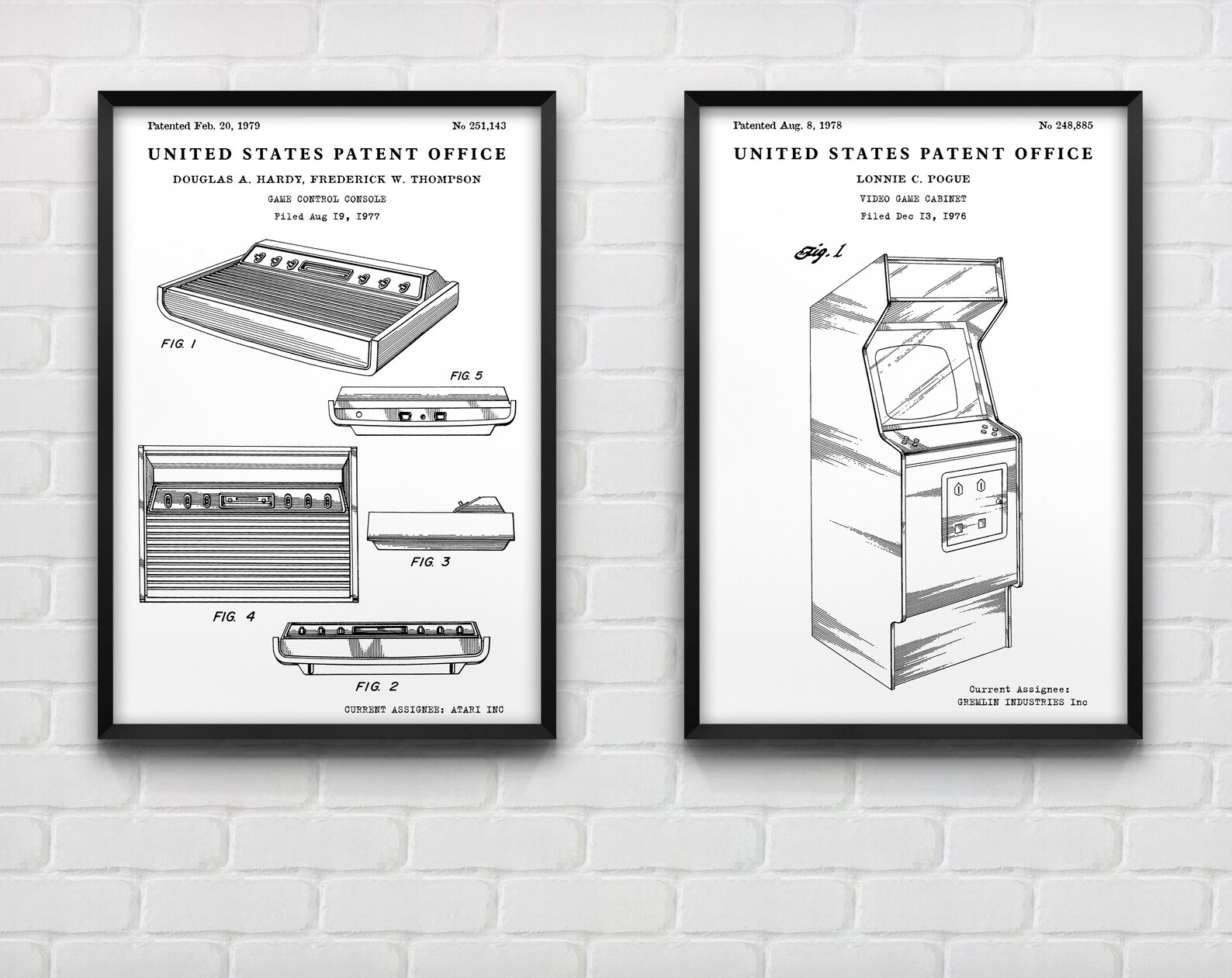 2600 Video Game Console, Arcade Machine Vintage Patent Wall Art. Coin ...
