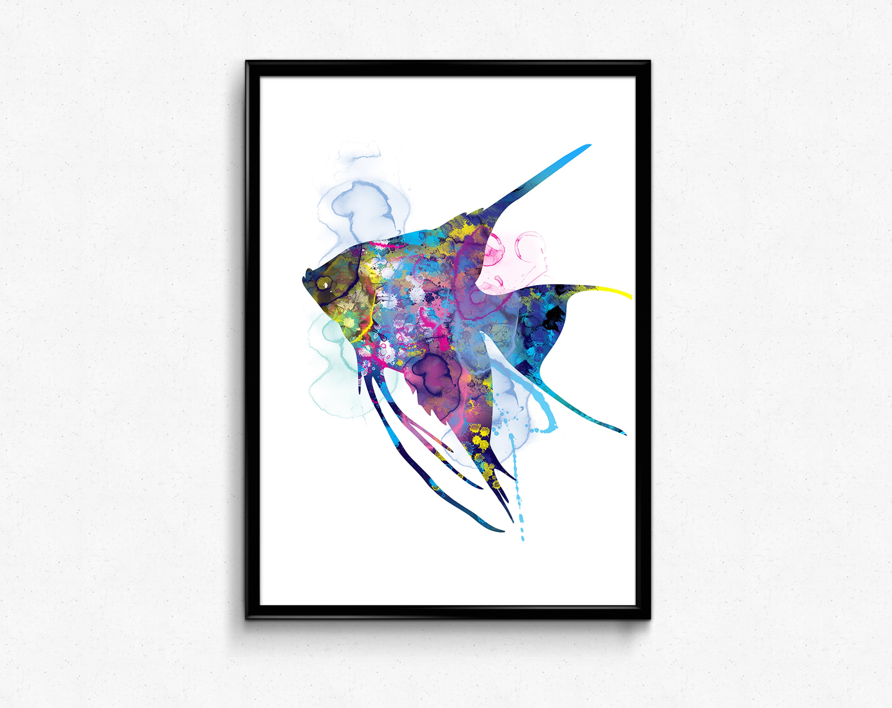 Angelfish Watercolor Print Nautical Wall Art Maritime Poster - Etsy