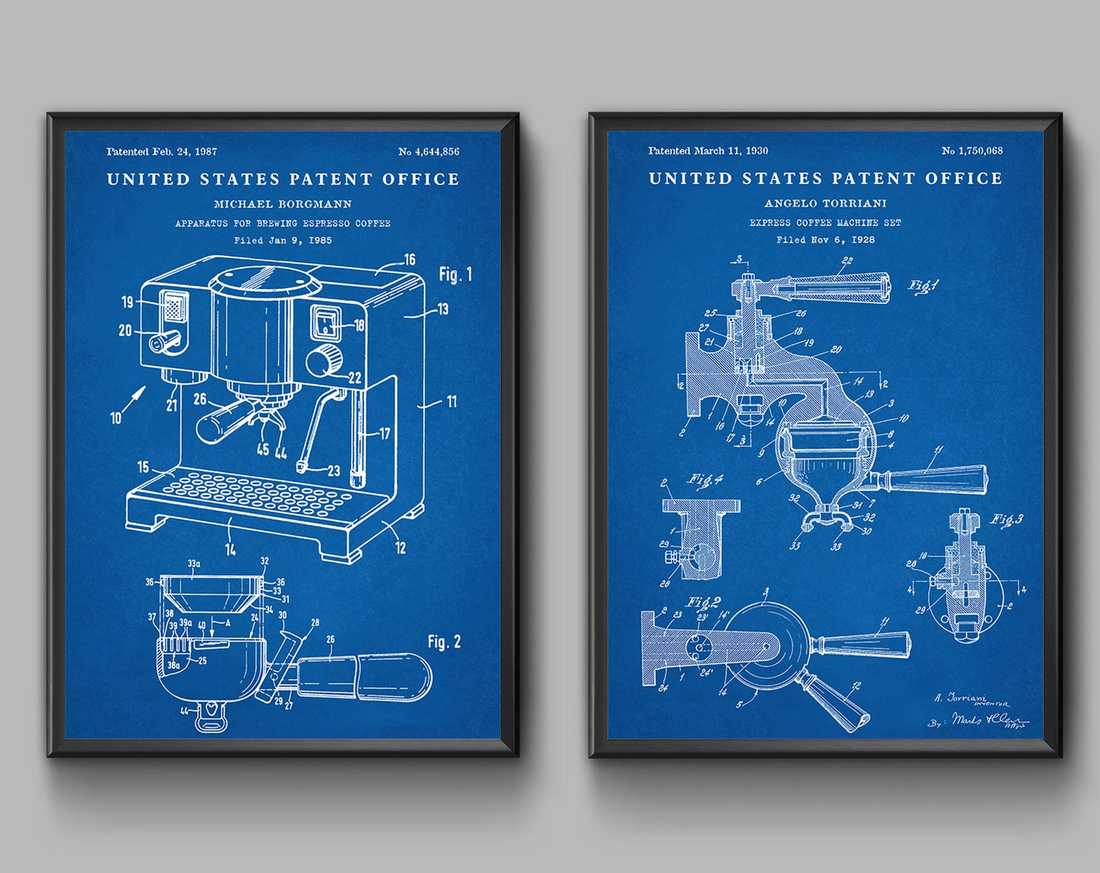 Coffee Wall Art Espresso Machine Blueprint Vintage Patent - Etsy