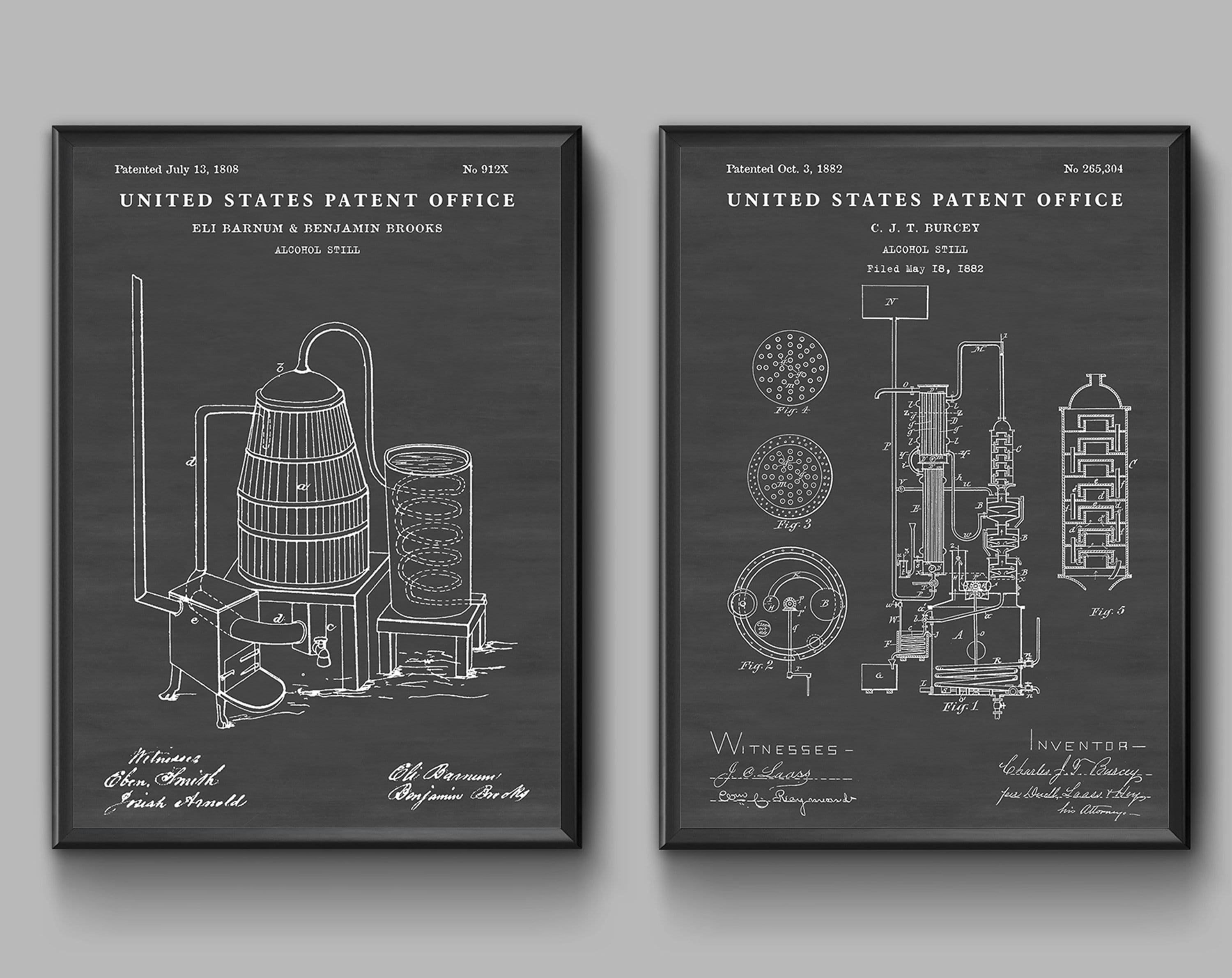 Whiskey Still Patent Wall Art, Alcohol Inventions Blueprint Poster ...