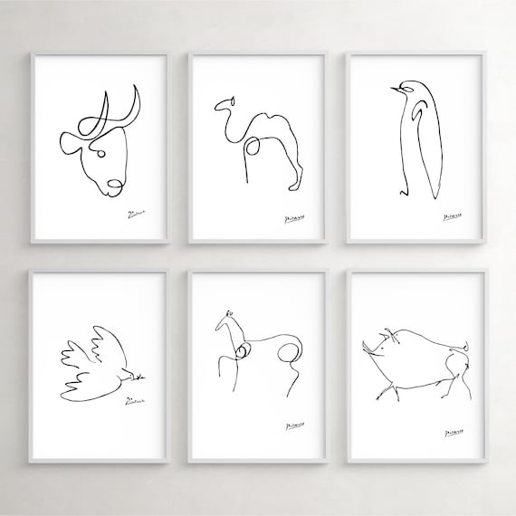 Dibujo Lineal De Animales Decoración: Lineal De Los Gatos De Los