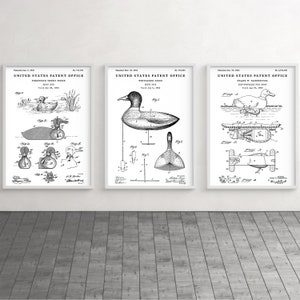 Duck Decoy Patent Wall Art, Duck Hunting Inventions, Blueprint Poster ...
