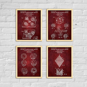Dnd Dice Wall Decor, RPG Die Patent Art, Dungeon and Dragons Board Game ...