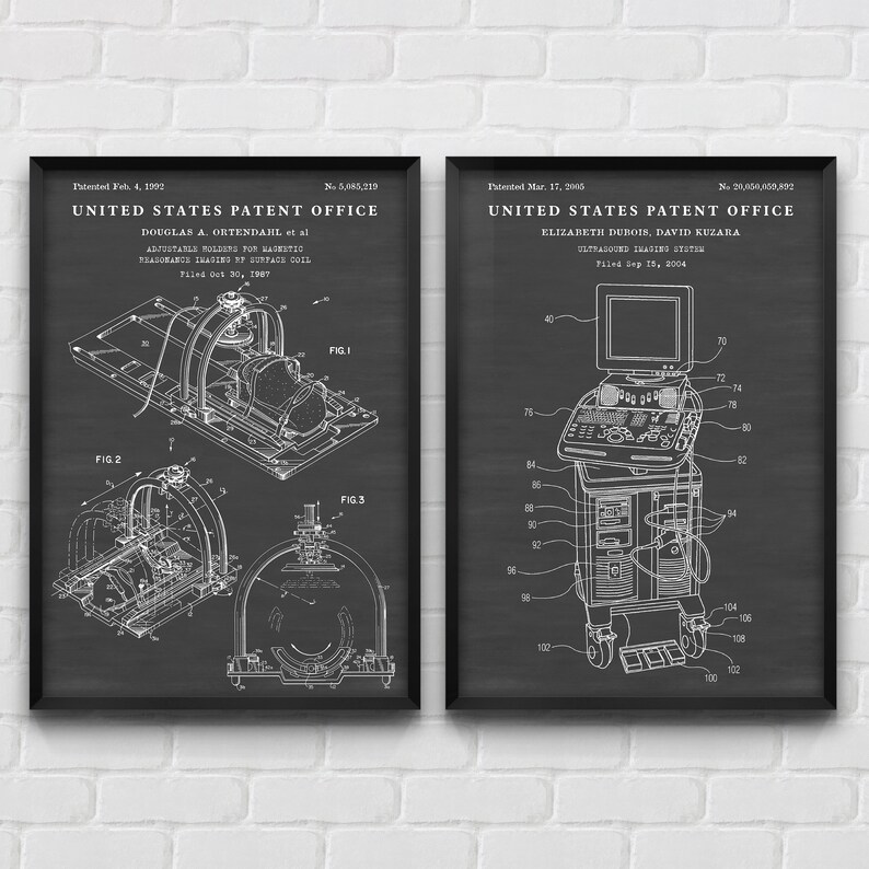 MRI & Ultrasound Patent Wall Art, Medical Imaging Diagnosis Inventions ...