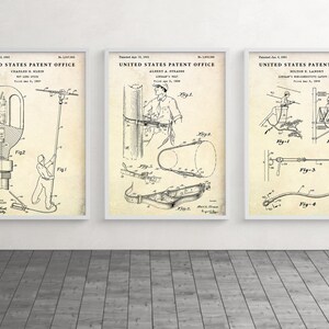 Lineman Wall Decor: Vintage Patent Art, Powerline Technician Poster ...
