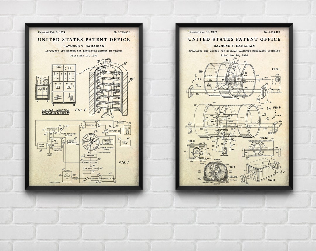 Medical Wall Art: MRI Machine Patent Posters, Radiology Inventions, X ...