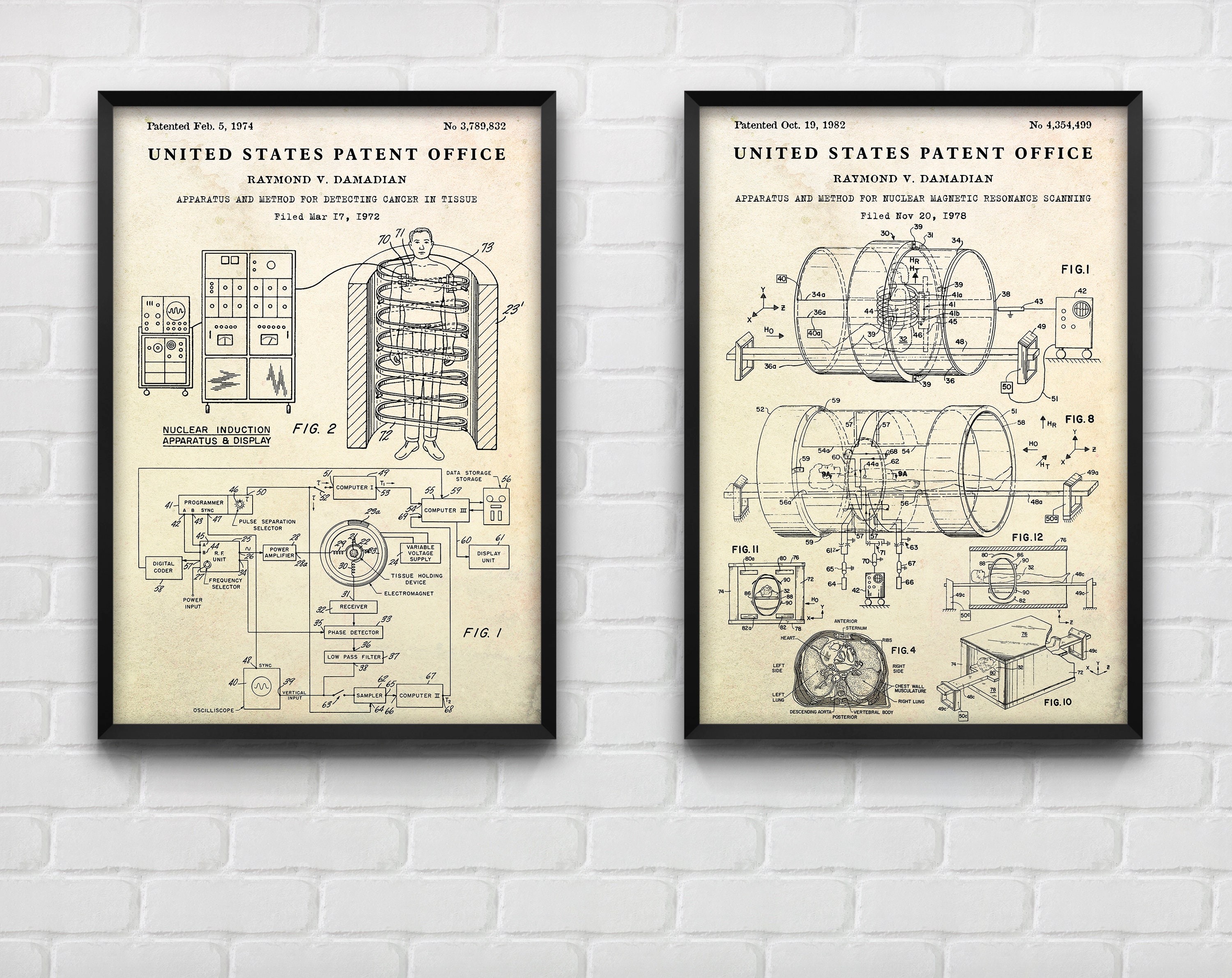 Medical Wall Art: MRI Machine Patent Posters, Radiology Inventions, X ...