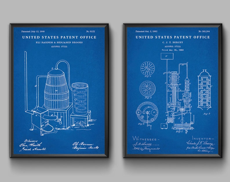 Whiskey Still Patent Wall Art, Alcohol Inventions Blueprint Poster ...