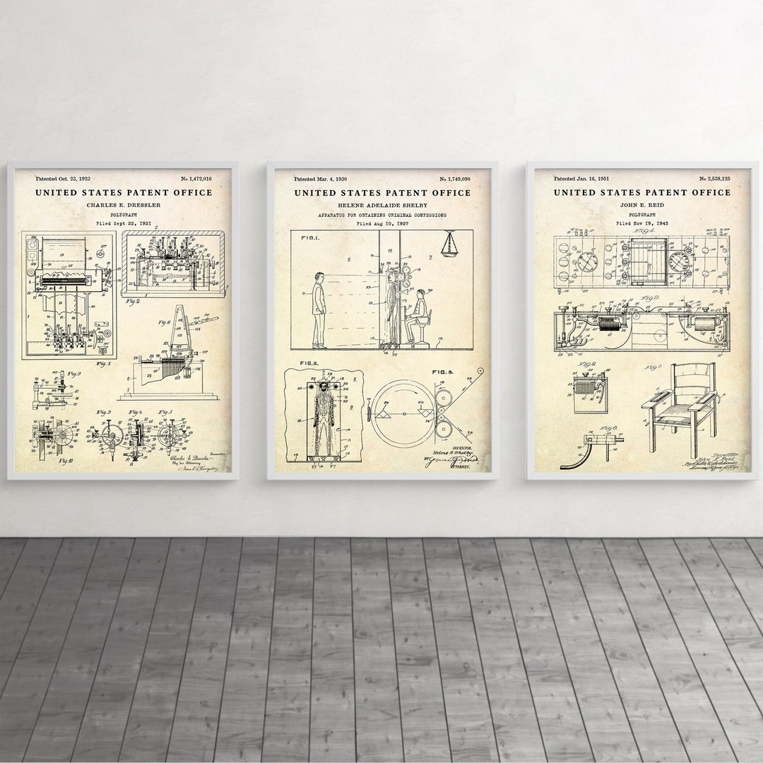 Polygraph Evolution Patent Wall Art, Criminologist Gift, Forensic ...